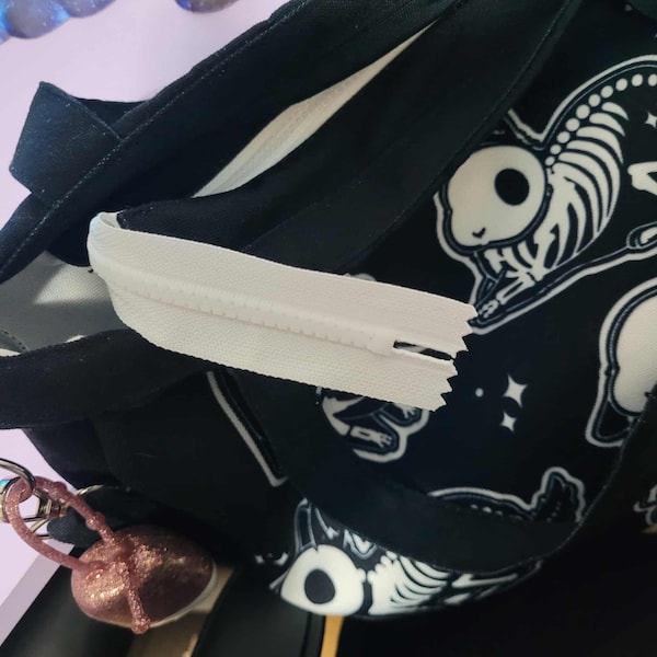 Skeleton Bunny Crossbody Messenger Bag With Zipper and Pockets - Creepy ...