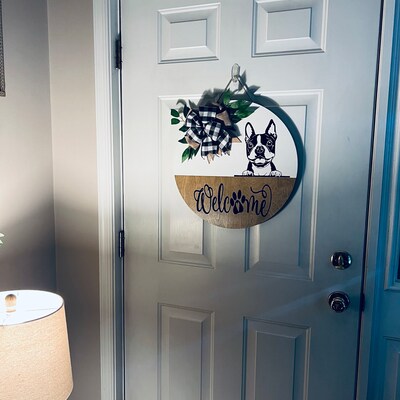 Pug Dog 18 Inch Door Hanger, Dog Welcome Sign - Etsy