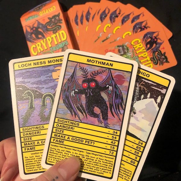 CRYPTID TRUMPS - Cryptozoology Card Game (big Foot, Mothman, Hodag ...
