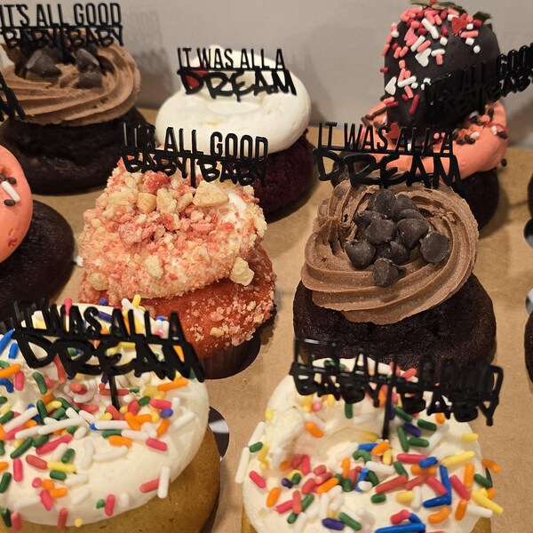 Notorious ONE Birthday Cupcake Toppers, It Was All a Dream, It's All ...