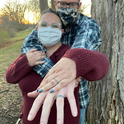 Tree Bark His and Her Ring Set, Forest Wedding Bands Set, Matching Tree ...