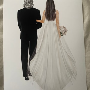 Personalized Bride and Dad Portrait Art DIGITAL Father of the Bride ...