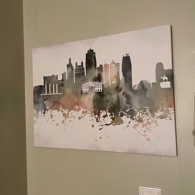 Seattle Skyline Canvas, Seattle Canvas Pastel Print, Seattle Canvas ...