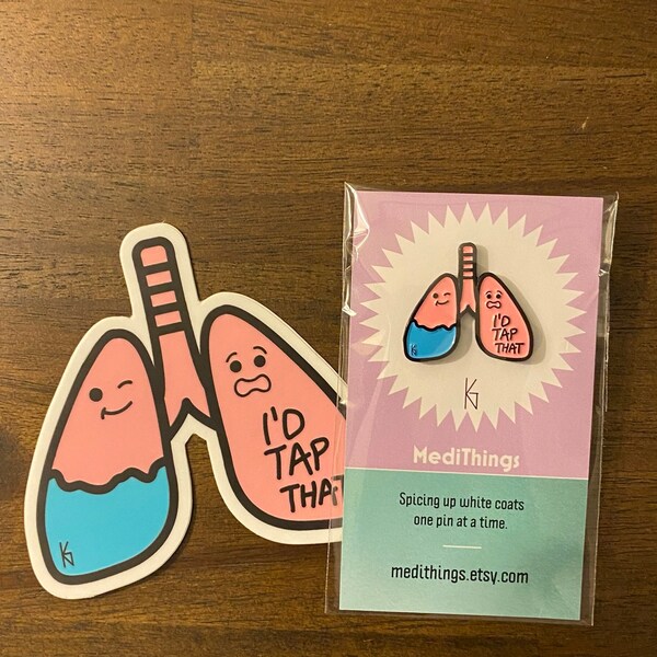 I'd Tap That Lung Pin - Pulmonology / Enamel Pin / Medicine/ Medipins ...