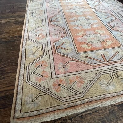 Red and Green Rug, Oushak Large Rug, Vintage Rug, Turkish Rug ...