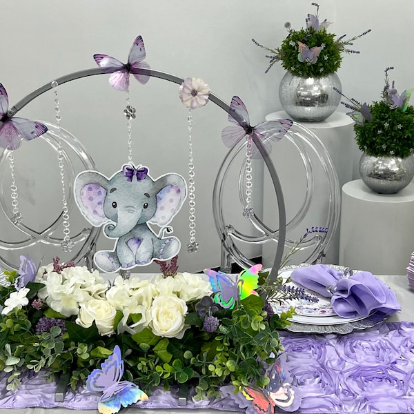 Girl Baby Elephant Stand up Cutouts for Party Decorations Girl Baby ...