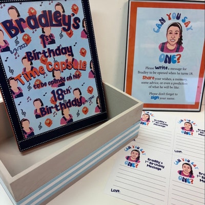 1st Birthday Time Capsule /instruct/cards to Copy/ Frame to Match ...