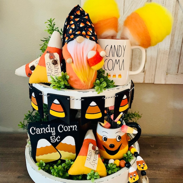 Candy Corn Tiered Tray Set - Etsy