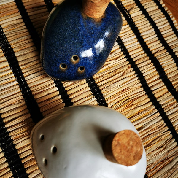 Handmade Ceramic Salt and Pepper Shakers | Pebble Design Salt and ...