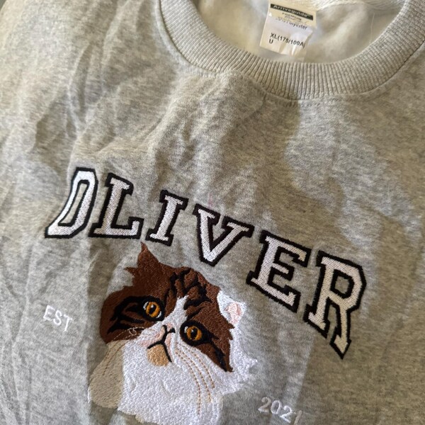 Pet Embroidered Sweatshirt, Embroidered Dog Hoodie, Custom Dog Face ...