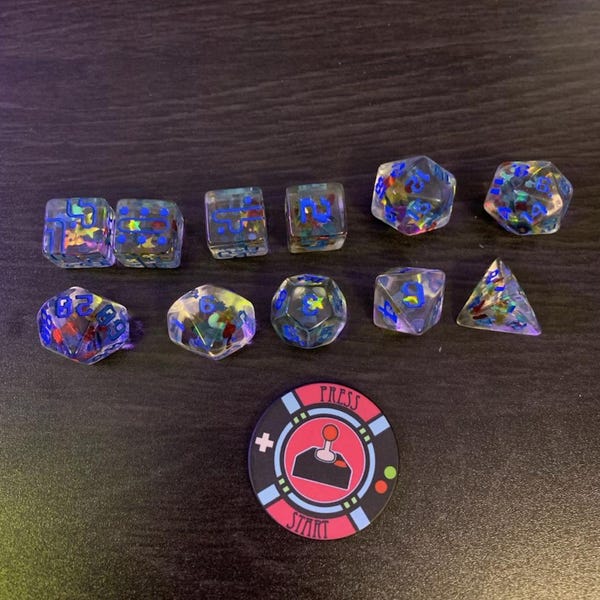 Retro Arcade Exclusive 11 Dice Set | Video Game Dice With Unique DND ...