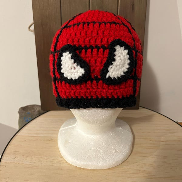 Crochet PATTERN - Spider Web Superhero Hat; Baby to Adult Size ...