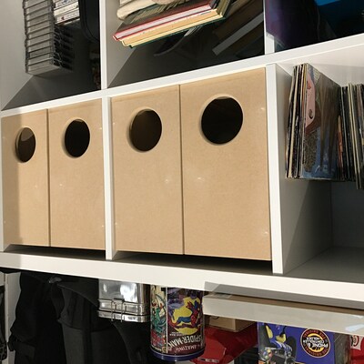 CD Storage Box fully Built Wooden Storage Crate to Fit Ikea Kallax ...