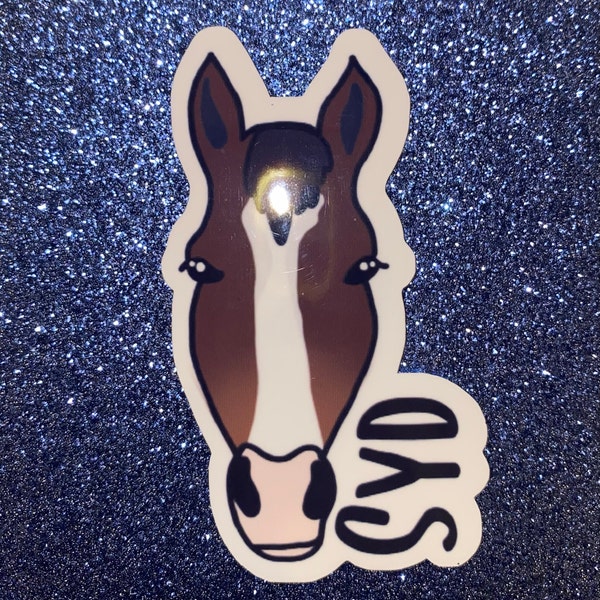 Custom Horse Head Sticker With Name Waterproof Vsco Laptop Water Bottle ...