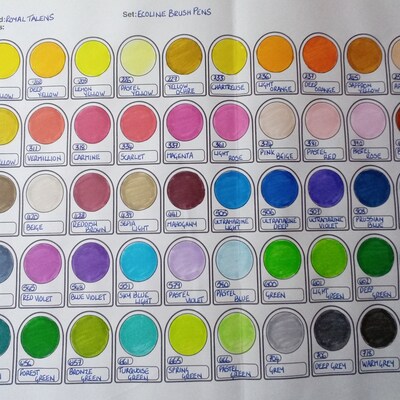 24 Color Printable Swatch Chart Generic DIY Artist Reference Colored ...