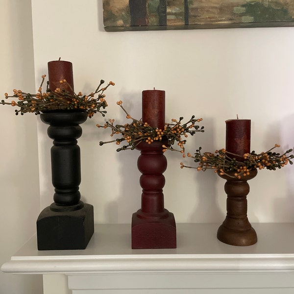 1.5 Inch Candle Ring, Teal Berries & Shells Mini Wreath, Coastal Decor ...