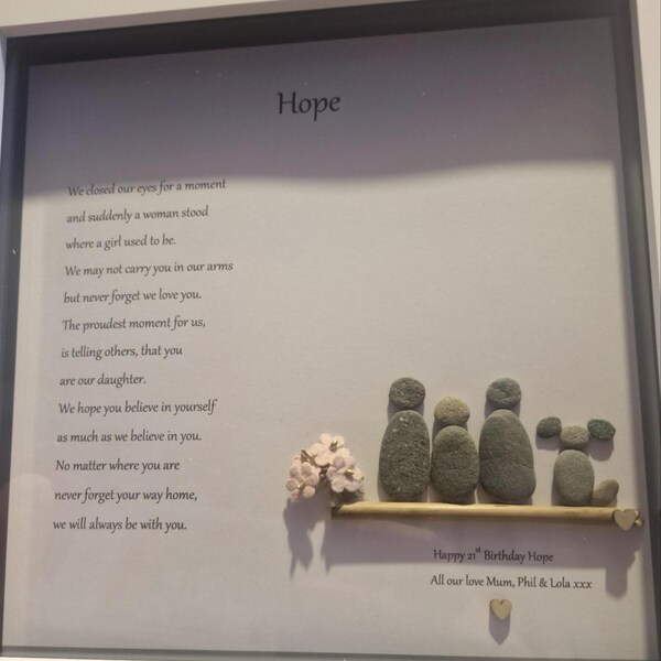 Retirement Gift, Good Luck Present, Pebble Art Picture Framed Poem ...