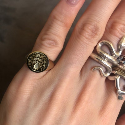 Wolf Ring Gold Wolf Ring Wolf Signet Ring 14k Gold Wolf - Etsy