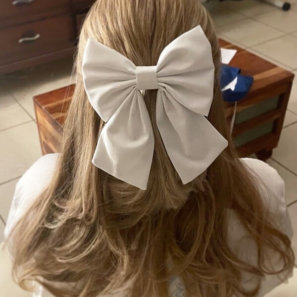 White Hair Bows for Women, Hair Bows for Women, White Hair Bow, White ...