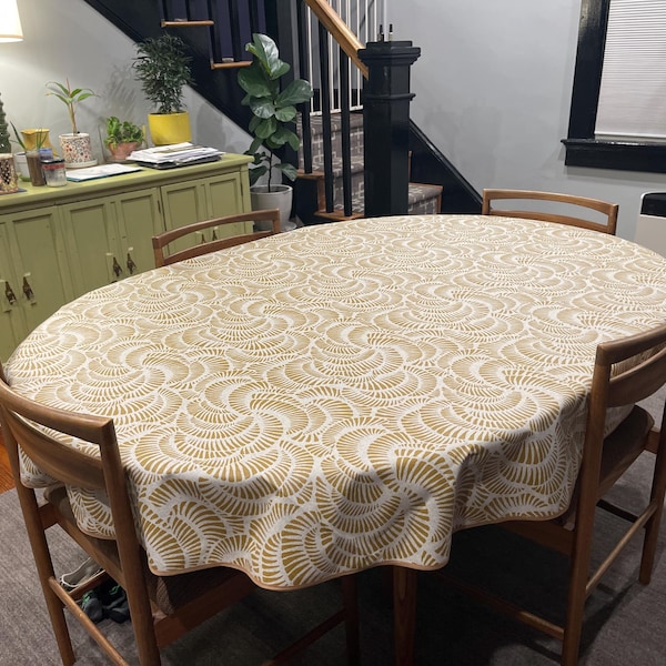 Elastic Fitted Indoor & Outdoor Stain-proof French Coated Tablecloth ...
