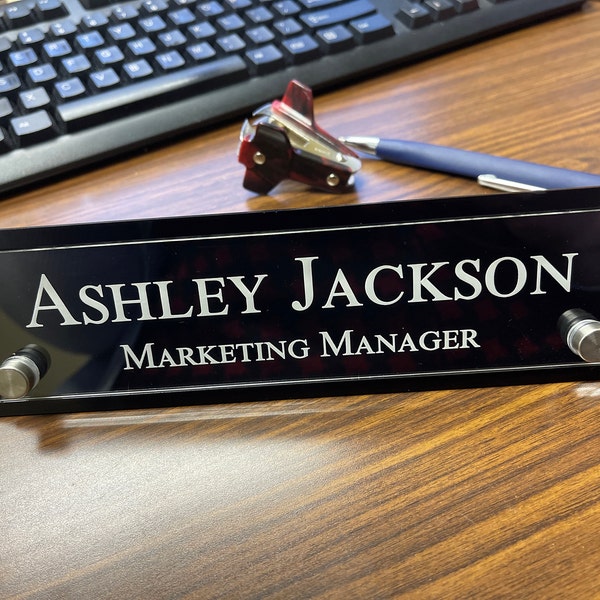 Personalized Desk Plate - Custom Engraved HIGH QUALITY Two Tone With ...