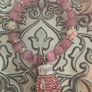 1 Pink Rhinestones Fight Boxing Glove, White Enamel With Silver Accents ...