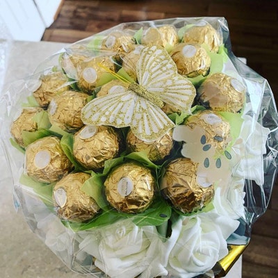 Ferrero Rocher Green Butterfly Chocolate Bouquet Any Ocassion - Etsy