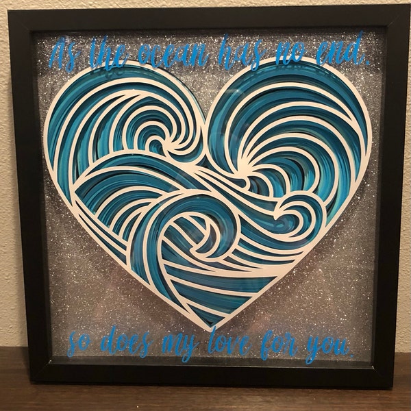 Ocean Heart Mandala SVG Files, Wedding Panel Files for Laser Cutting ...