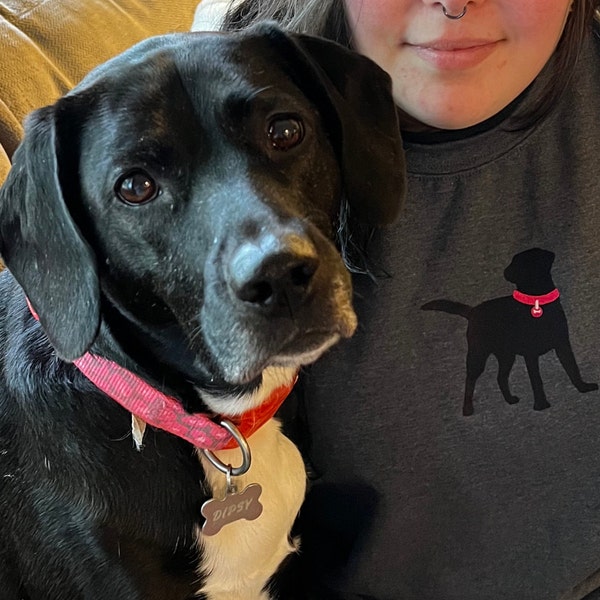 Embroidered Black Lab Sweatshirt, Labrador Retriever Embroidery ...