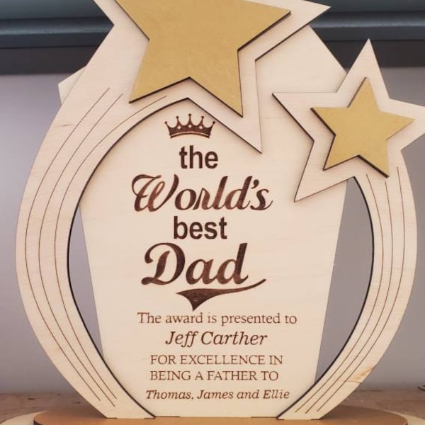 Father's Day Award Best Dad Winning Prize Great Personalised Gift for ...