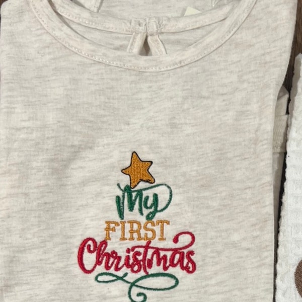 My First Christmas Embroidery Design, 5 Sizes - Etsy