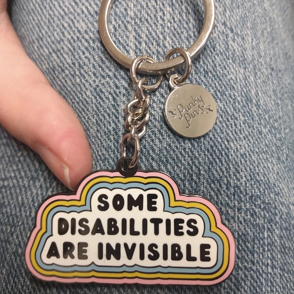 Some Disabilities Are Invisible Enamel Keyring // Key Chain // Spoonie ...