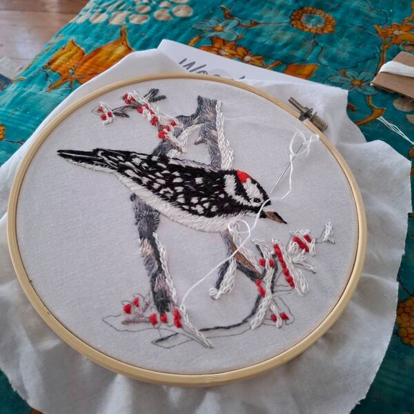 Loon Embroidery Kit, Complete Kit, Detailed Instructions, DMC Floss ...
