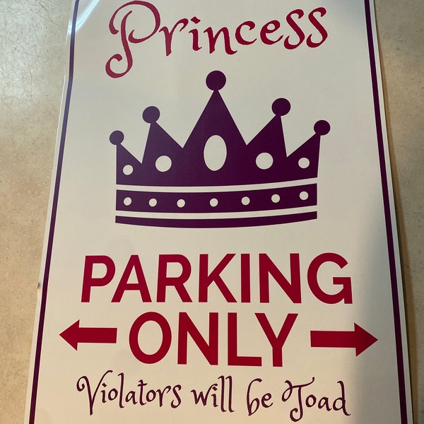 Princess Parking Sign, Princess Decor, Gift for Princess, Crown Decor ...