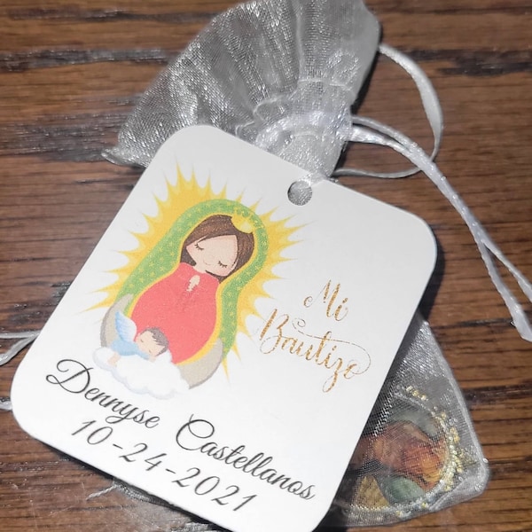 Set of 12 Baptism Gift Tags/catholic Gift Tags/virgen of Guadalupe ...