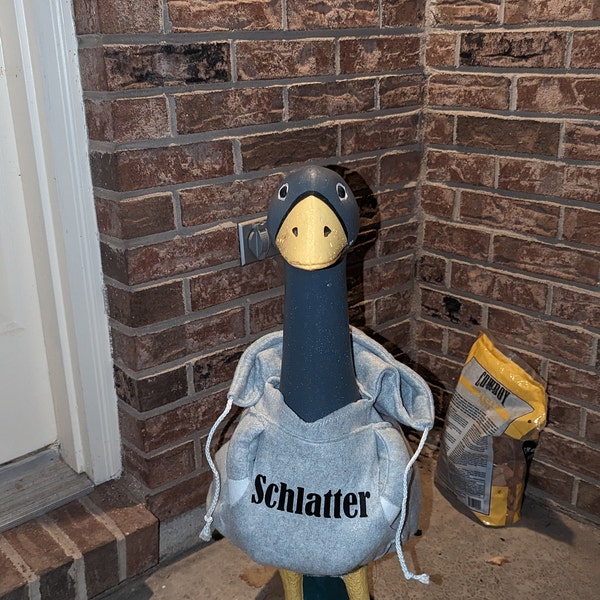 Goose Outfit: Grey Hoodie With Custom Vinyl Lettering - Etsy