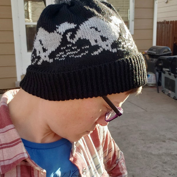 Gothic Pagan Pentagrams on a Slouchy Black Beanie Hat With or Without ...