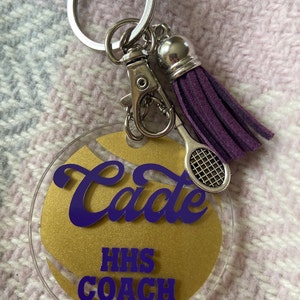 Keychain, TENNIS Acrylic Personalized tennis Team, Tennis Bag Tag ...