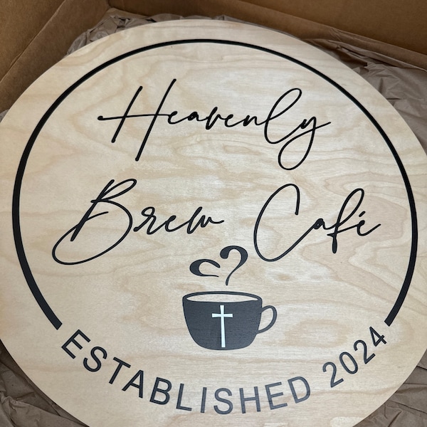Coffee Bar Sign - Custom Round Wood Sign - 3D Sign - Personalized Gift ...