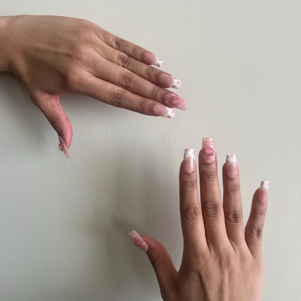 MIDORI | Gold Floral Nail Art Press on Nails | Jade Magnetic Nails | 3D ...