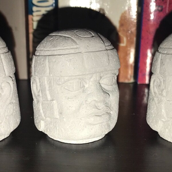 Set of 3 Pre-columbian Olmec Head Mini Sculptures - Etsy