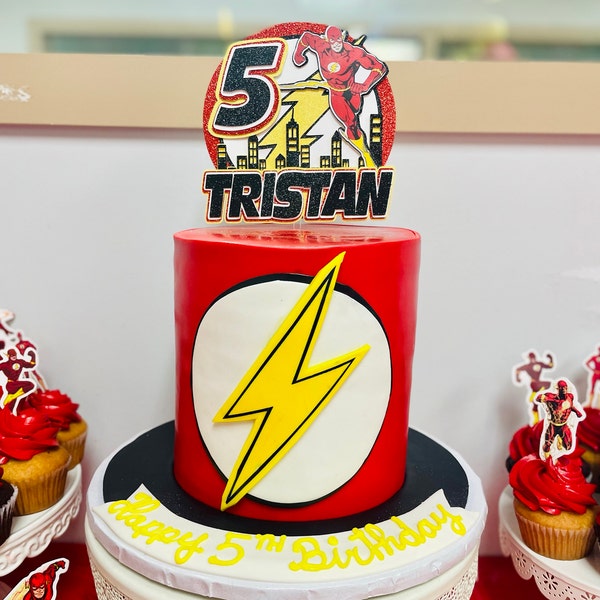 Flash Party Cake Topper, Flash Cake Topper, Flash Centerpiece, Flash ...