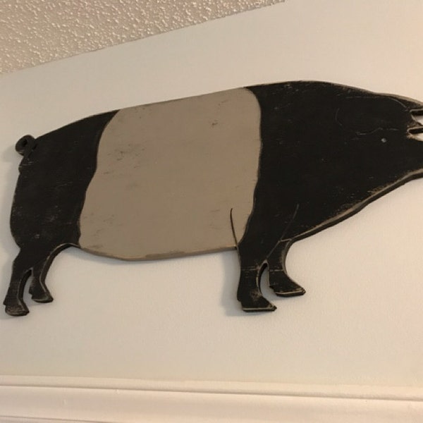 Pig Sign Wooden Belted Pig Signs Farmhouse Decor Country Pig Art ...