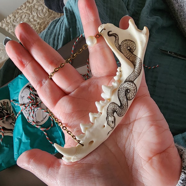 Hand-painted Red Fox Jaw - Etsy