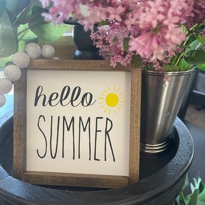 Farmhouse Mini Wood Summer Signs, Summer Tiered Tray Decor, Beach Tray ...