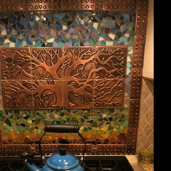 Copper Tiles, SET OF 10 TILES, Unique Copper Decors for Your Wall - Etsy