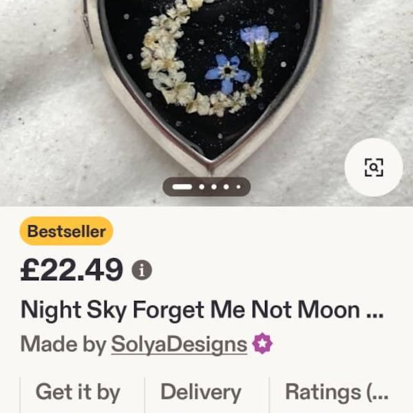 Night Sky Forget Me Not Moon Locket, Stars and Moon Heart Locket With ...