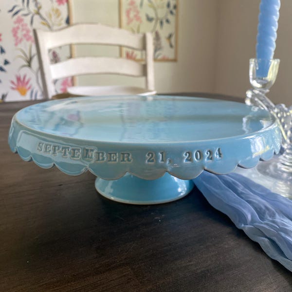 Personalized Cake Stand: A Vintage-inspired Custom Wedding Gift in ...