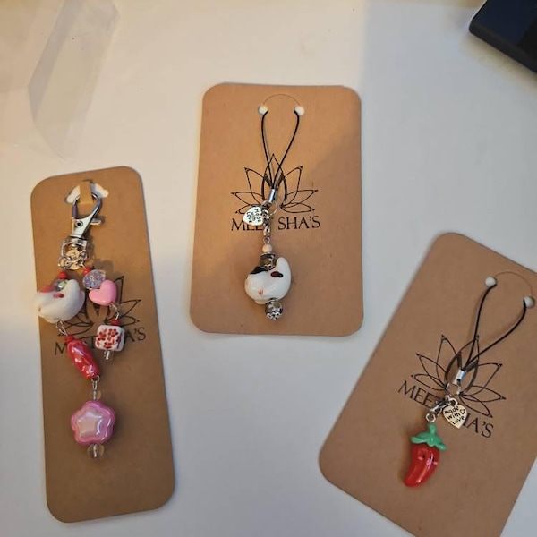 Handmade Ceramic Cat Keychain Charm - Etsy