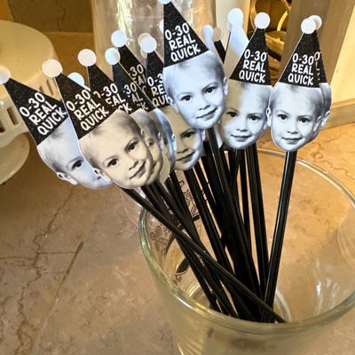 30th Birthday Cupcake Toppers, Face Cupcake Toppers, Custom Birthday ...